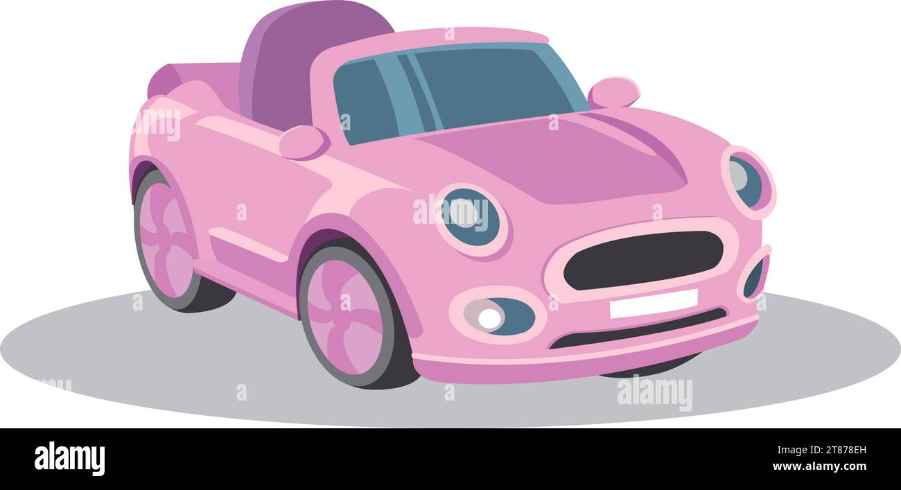 Cute boy driving a toy electric car vector cartoon illustration ...