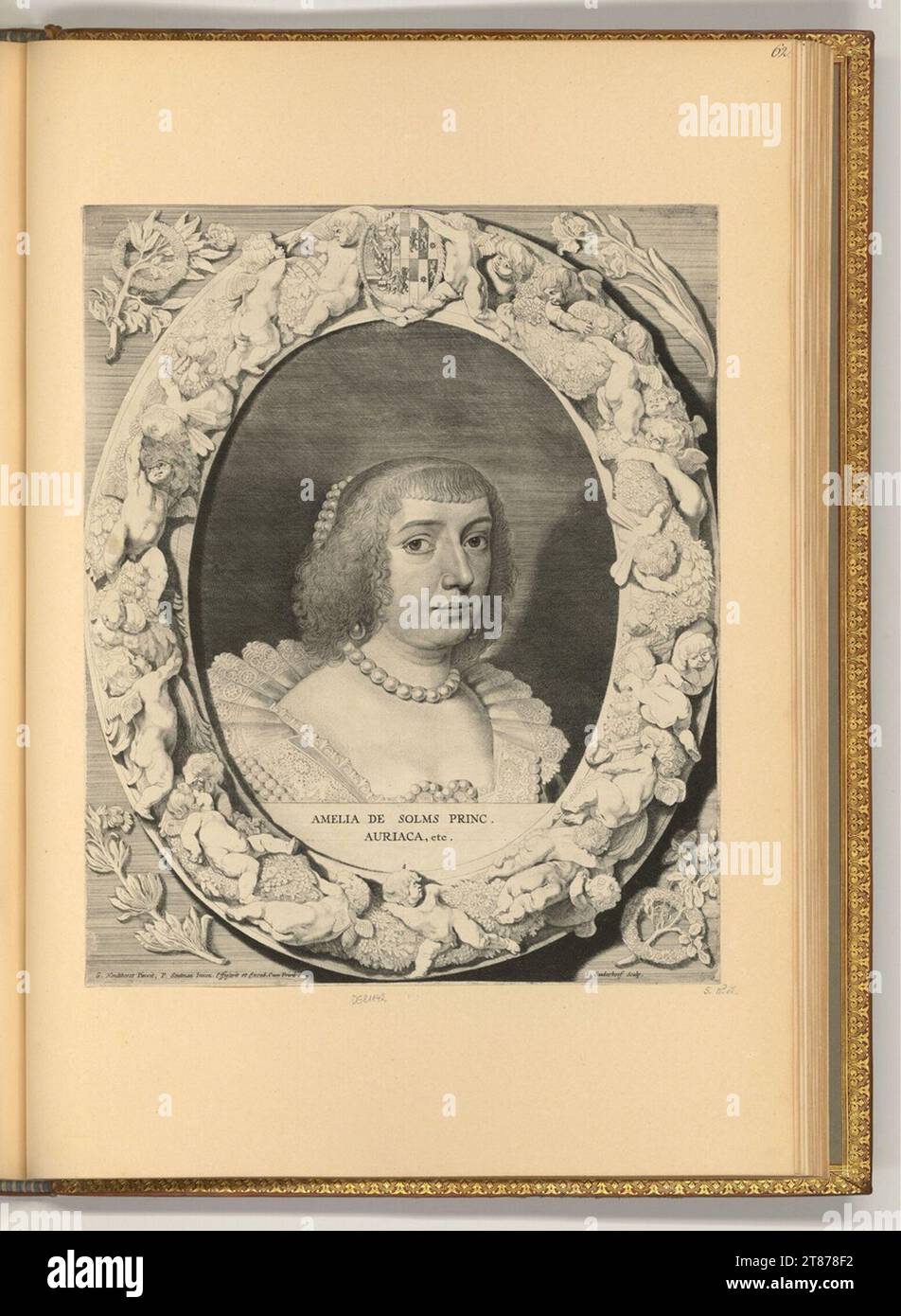 Pieter Soutman (Engraver) Portrait Amalia van Solms. Copper engraving ...