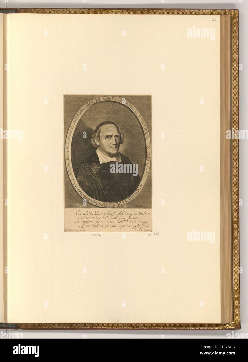 Jonas Suyderhoef (Engraver) Portrait Gysbert Voet. Copper engraving ...