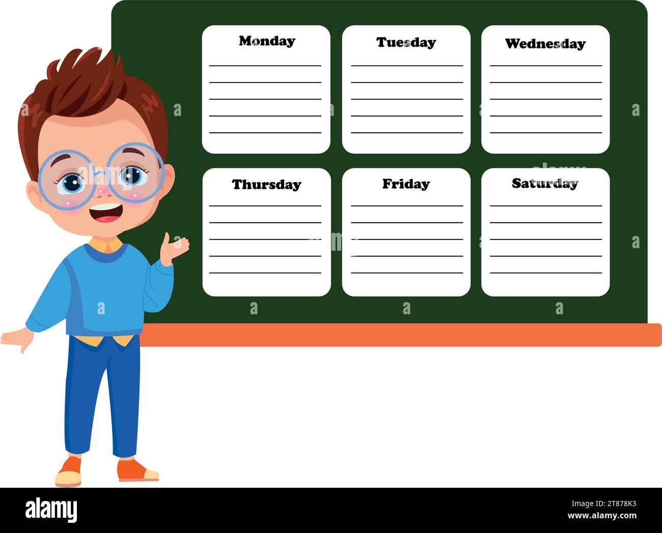 Back to school timetable. Hand drawn. Classroom timetable. Plan note ...