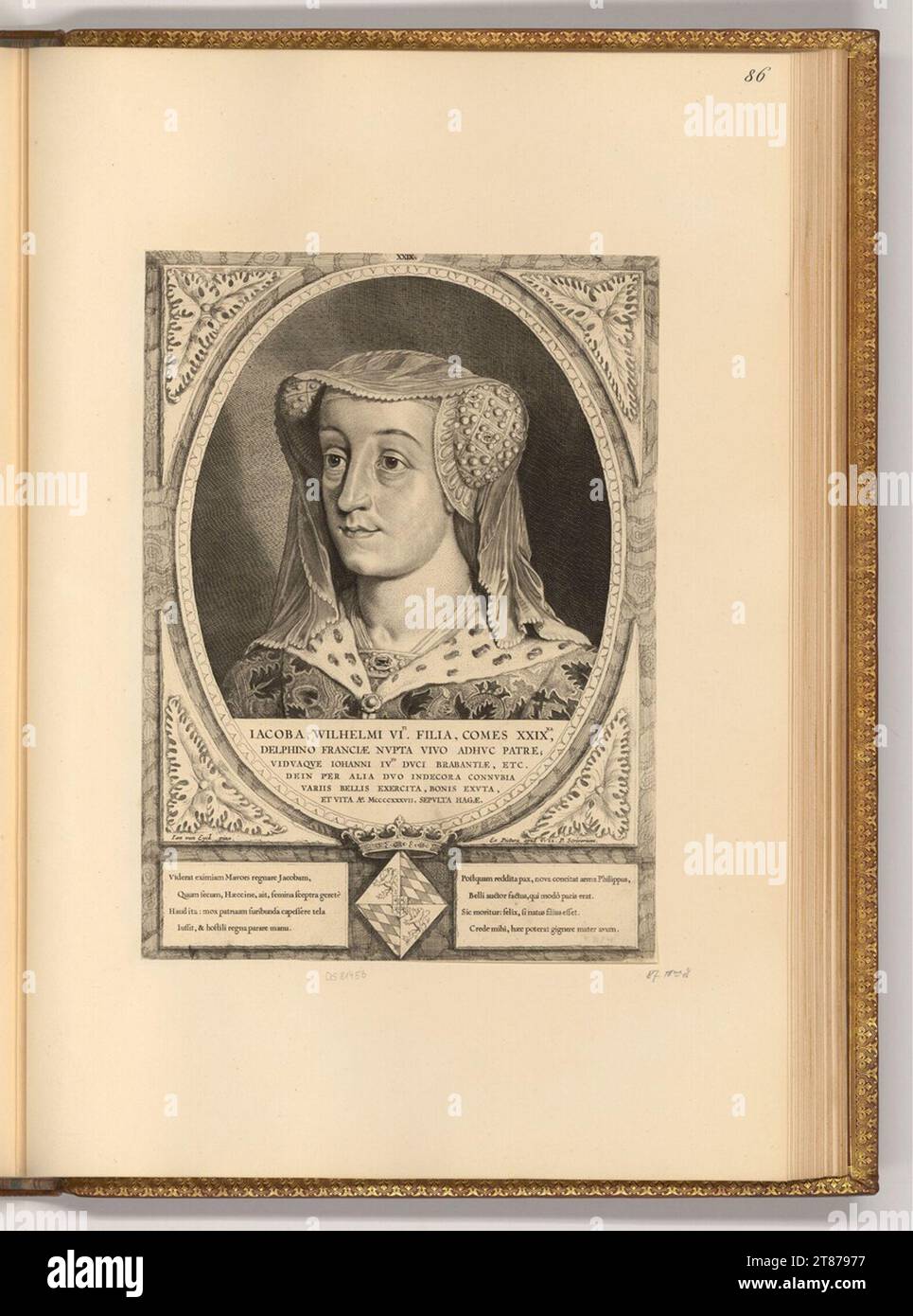 Cornelis Visscher (Engraver) Portrait Jacobea from Bavaria. Copper ...