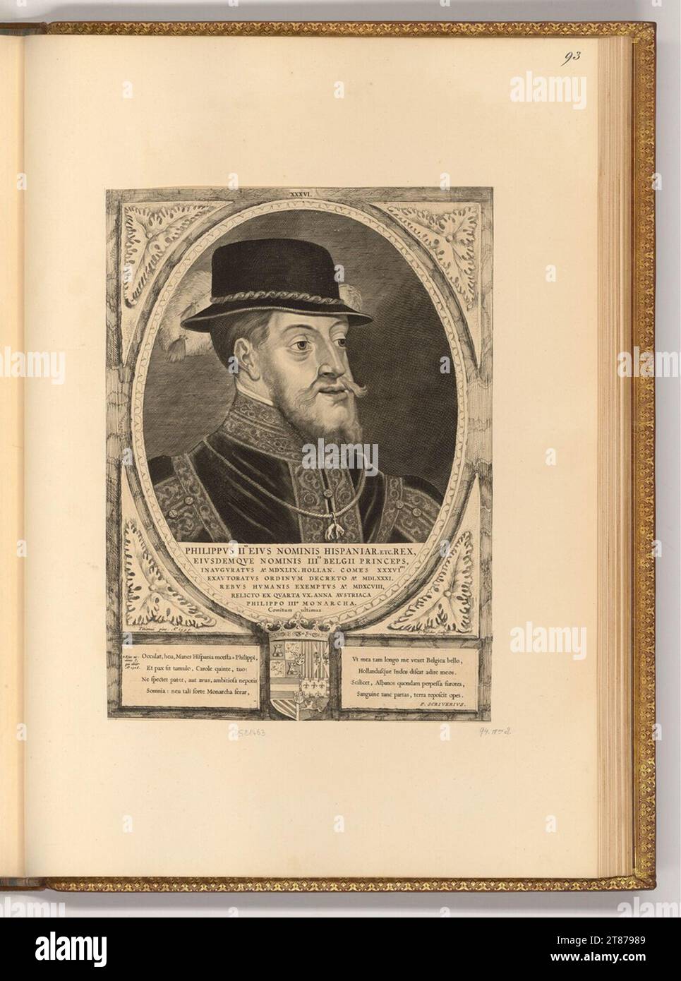 Cornelis Visscher (Engraver) Portrait Philipp II .. Copper engraving ...