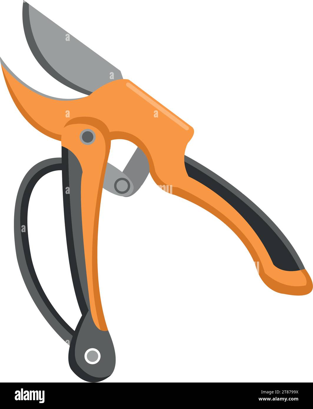 Secateurs pruner watercolor vector illustration isolated on white background. Pruning shears ...