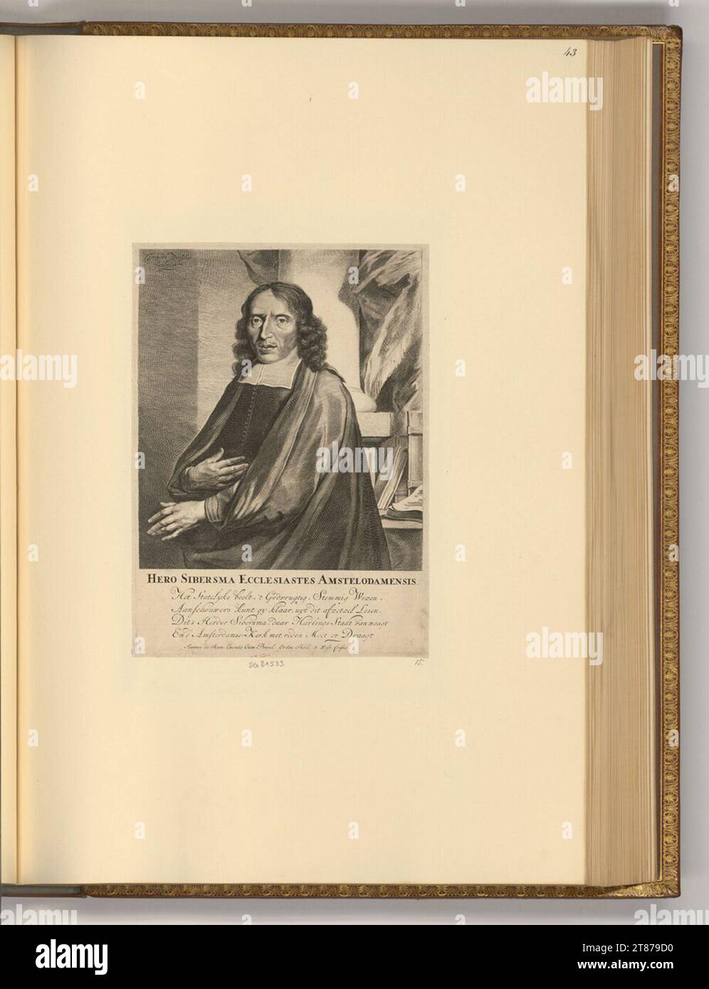 Jan de Visscher (Engraver) Portrait Hero Sibersma. Copper engraving ...