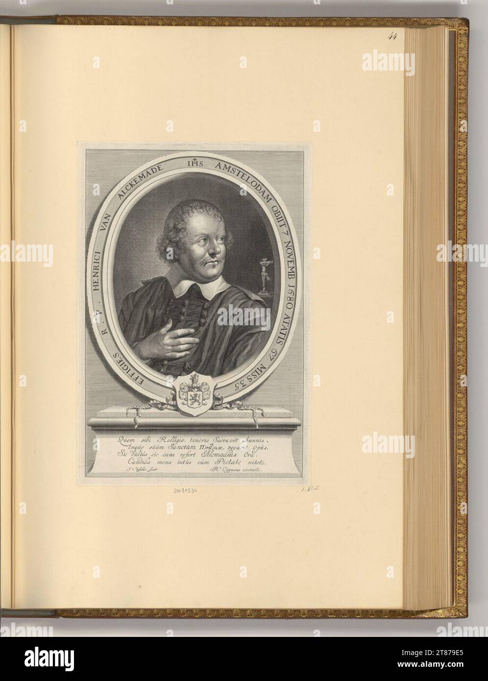 Jan de Visscher (Engraver) Portrait Hendrik van Alckemade. Copper engraving print 1680 , 1680 ...