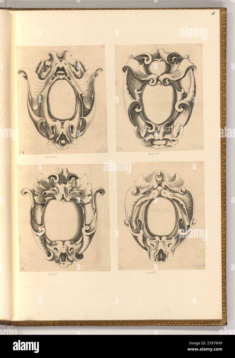 Jacobus Lutma (Engraver) Chart aisles with a shell plant. etching 1653 ...