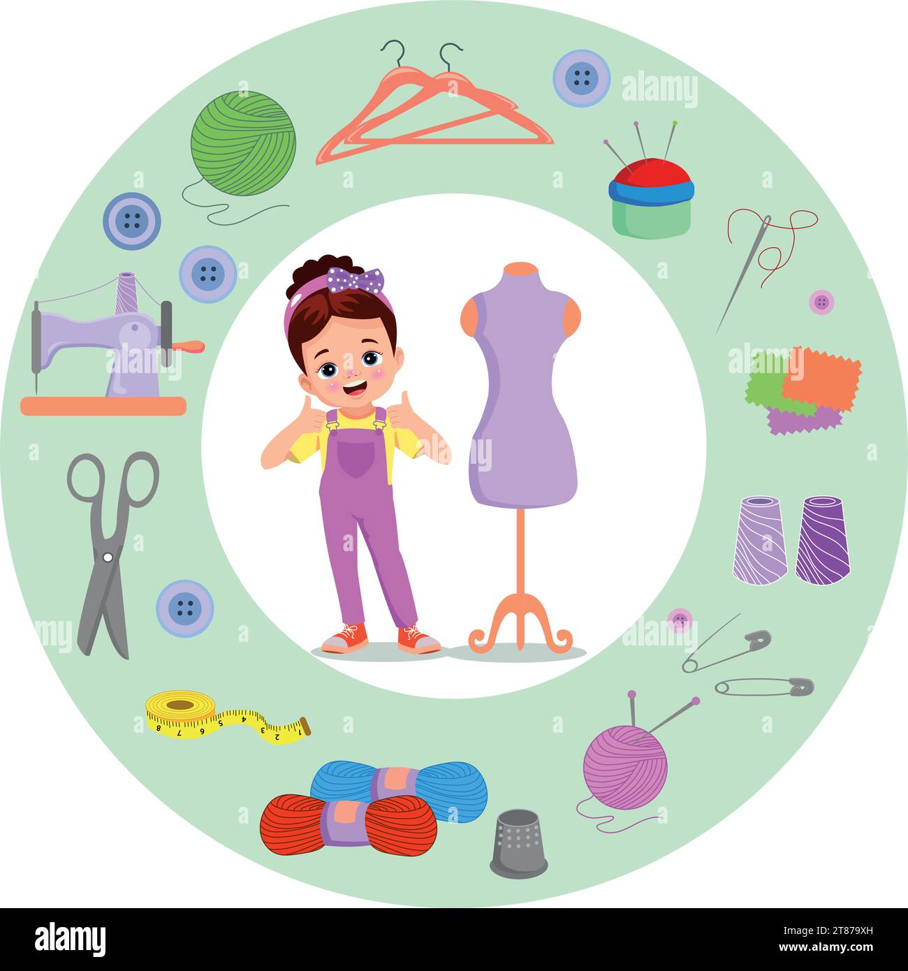 Cute cartoon vector illustration of a tailor Stock Vector Image & Art - Alamy