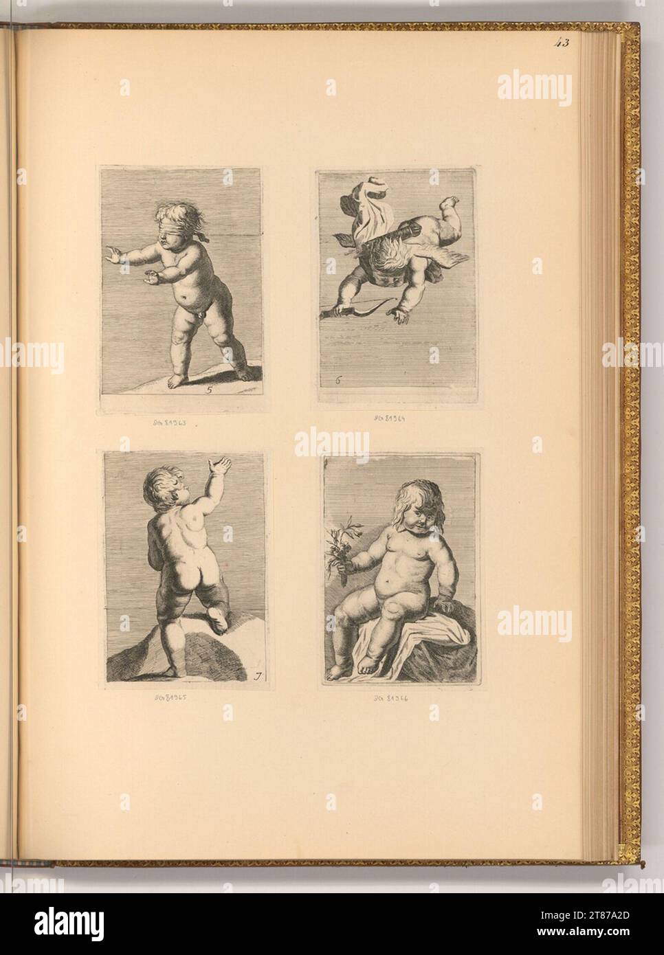 Danker Danckerts (Engraver) Children and putten. etching 1648-1666 , 1648/1666 Stock Photo - Alamy