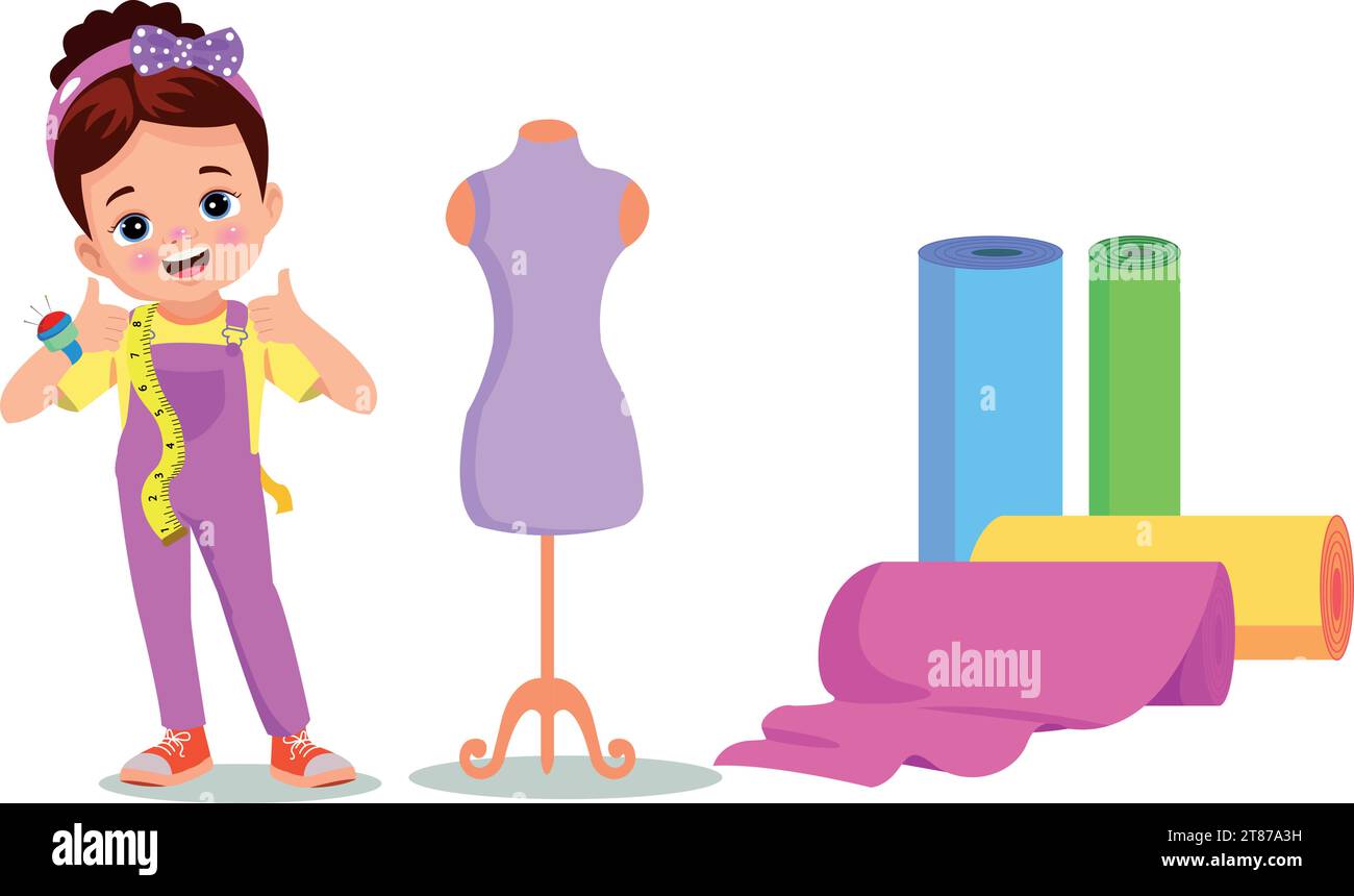 Sew sewing button cartoon Stock Vector Images - Alamy