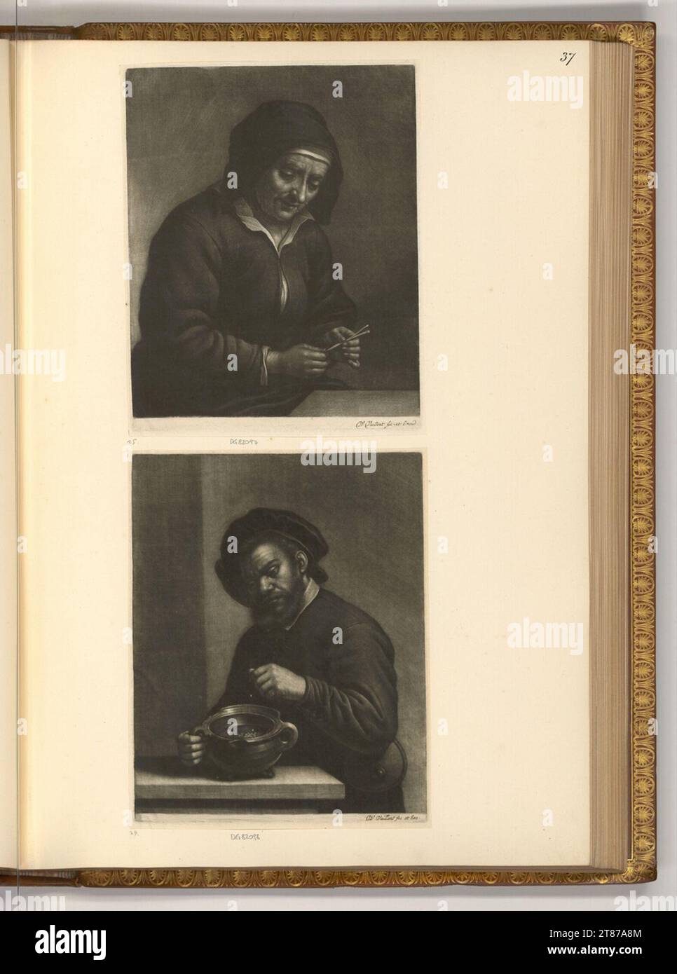 Wallerand Vaillant (Engraver) An old woman at a table; A man counts ...