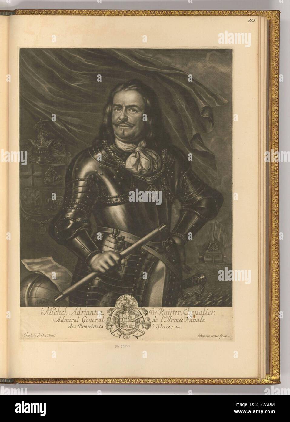 Jan van Somer (Engraver) PortRäT michiel the ruyter. Skiing 1671 , 1671 ...