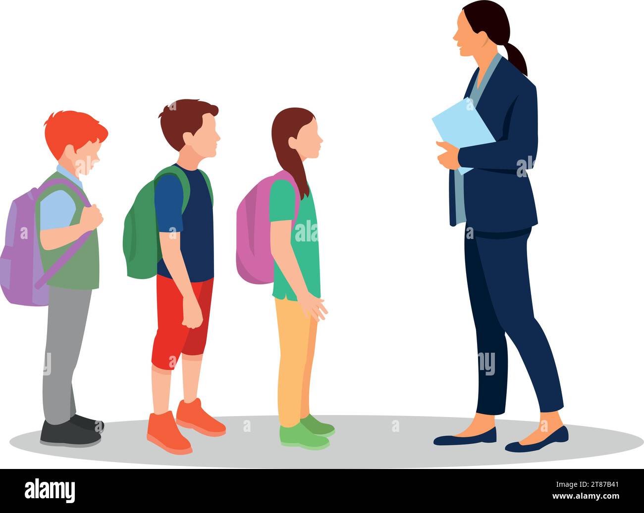 vector illustration of students in different postures Stock Vector ...