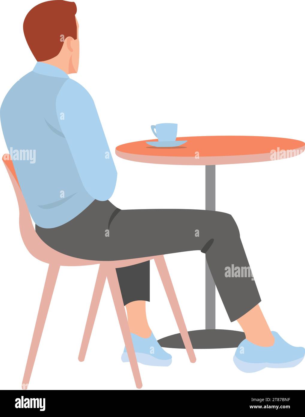 Portrait of man drinking coffee in outdoor cafe Stock Vector Image ...