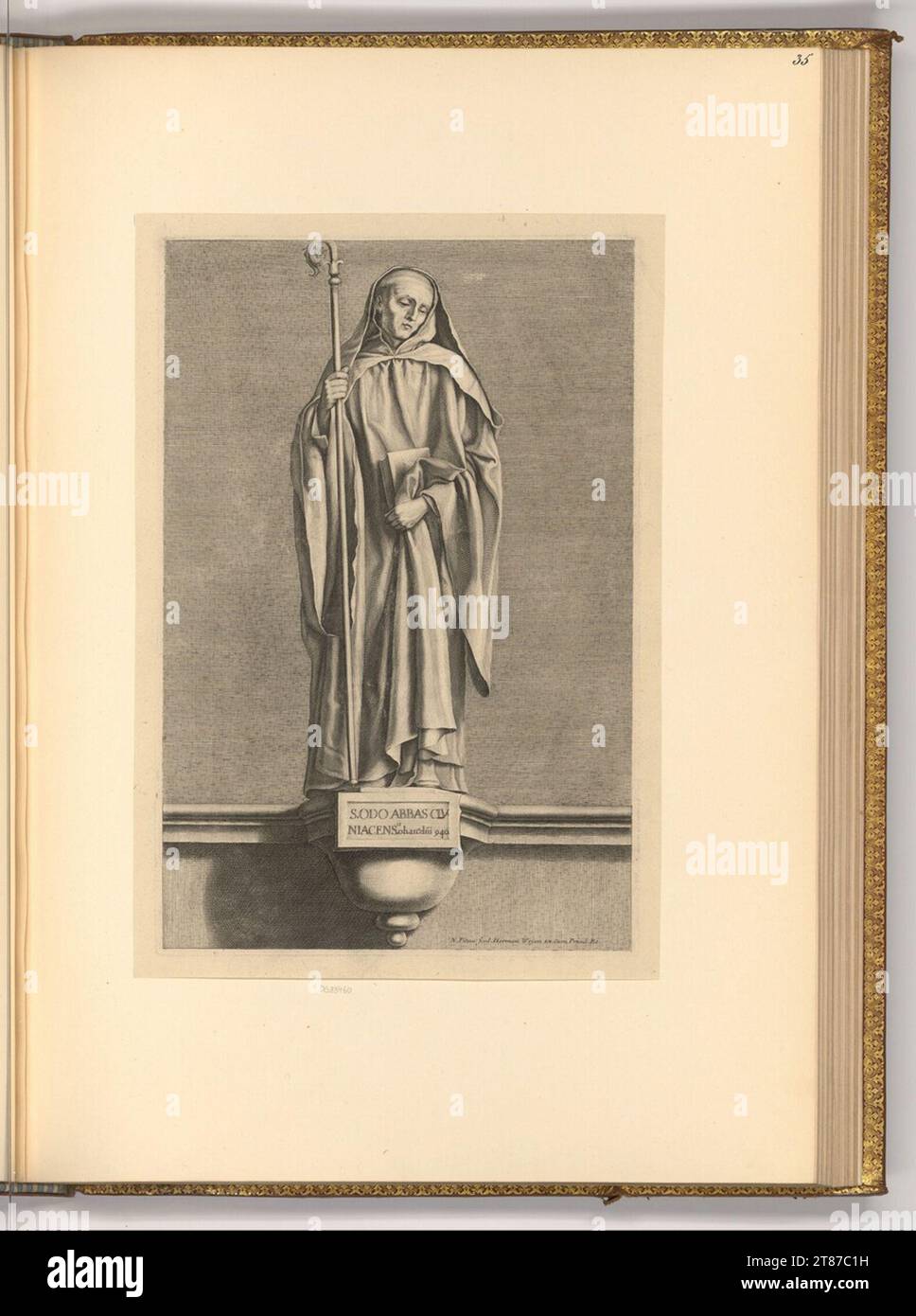 Nicolas Pitau (Engraver) St. Odo Abba Cluniacensis. Copper engraving ...