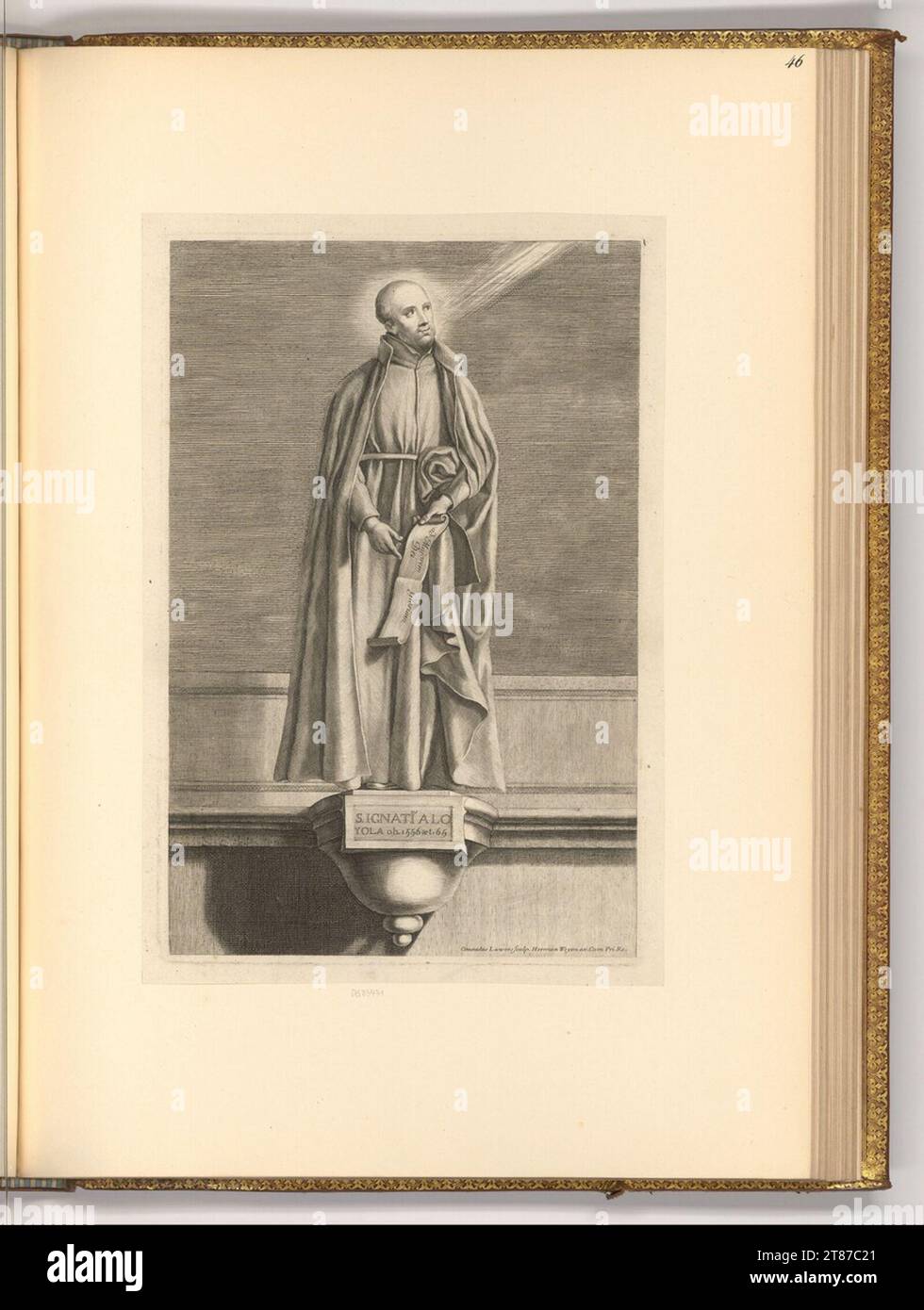 Coenradus Lauwers (Engraver) Statue St. Peter Celestine. Copper ...