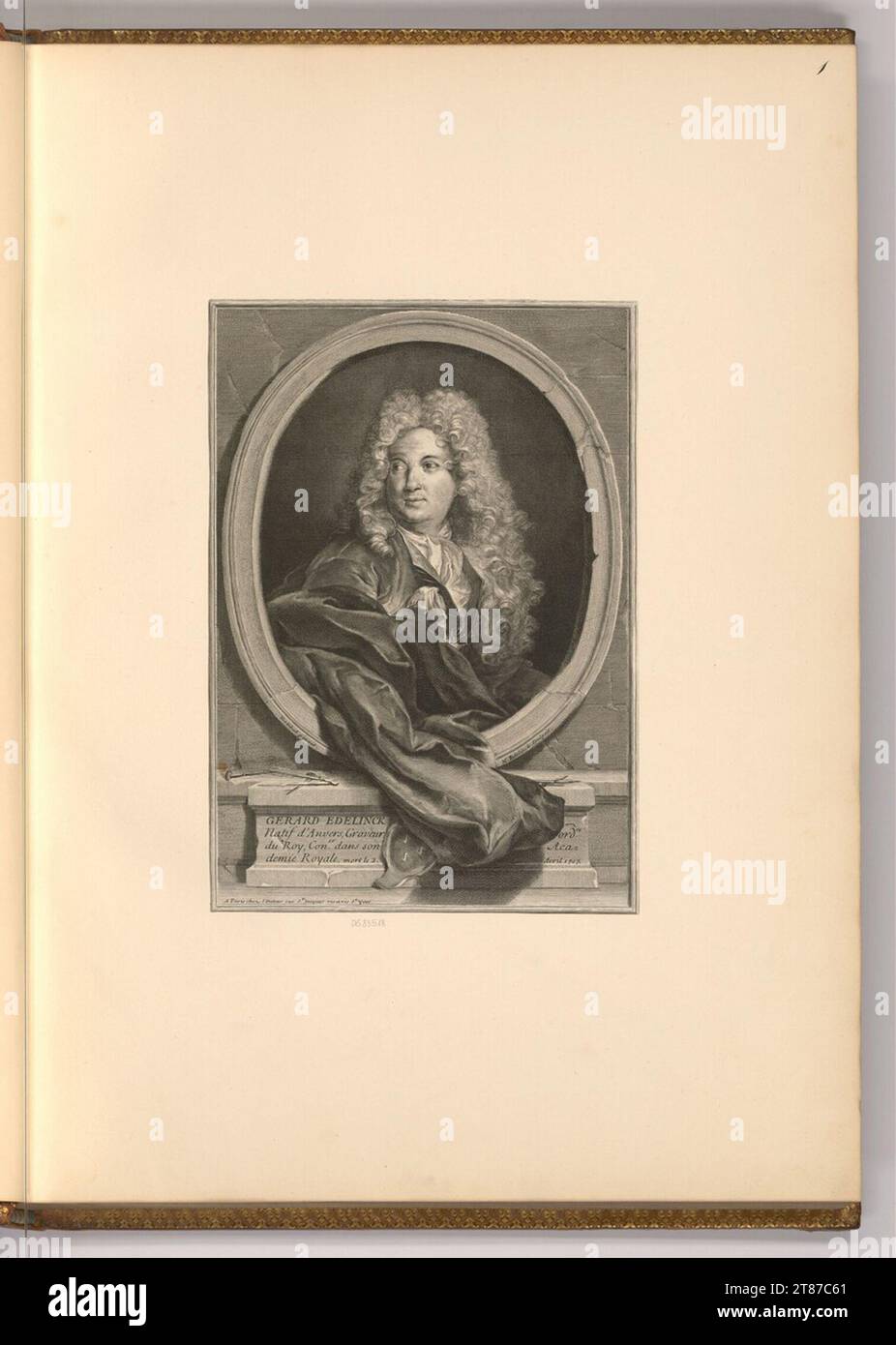 Gerard Edelinck (Engraver) Portrait Gerard Edelinck. Copper engraving ...