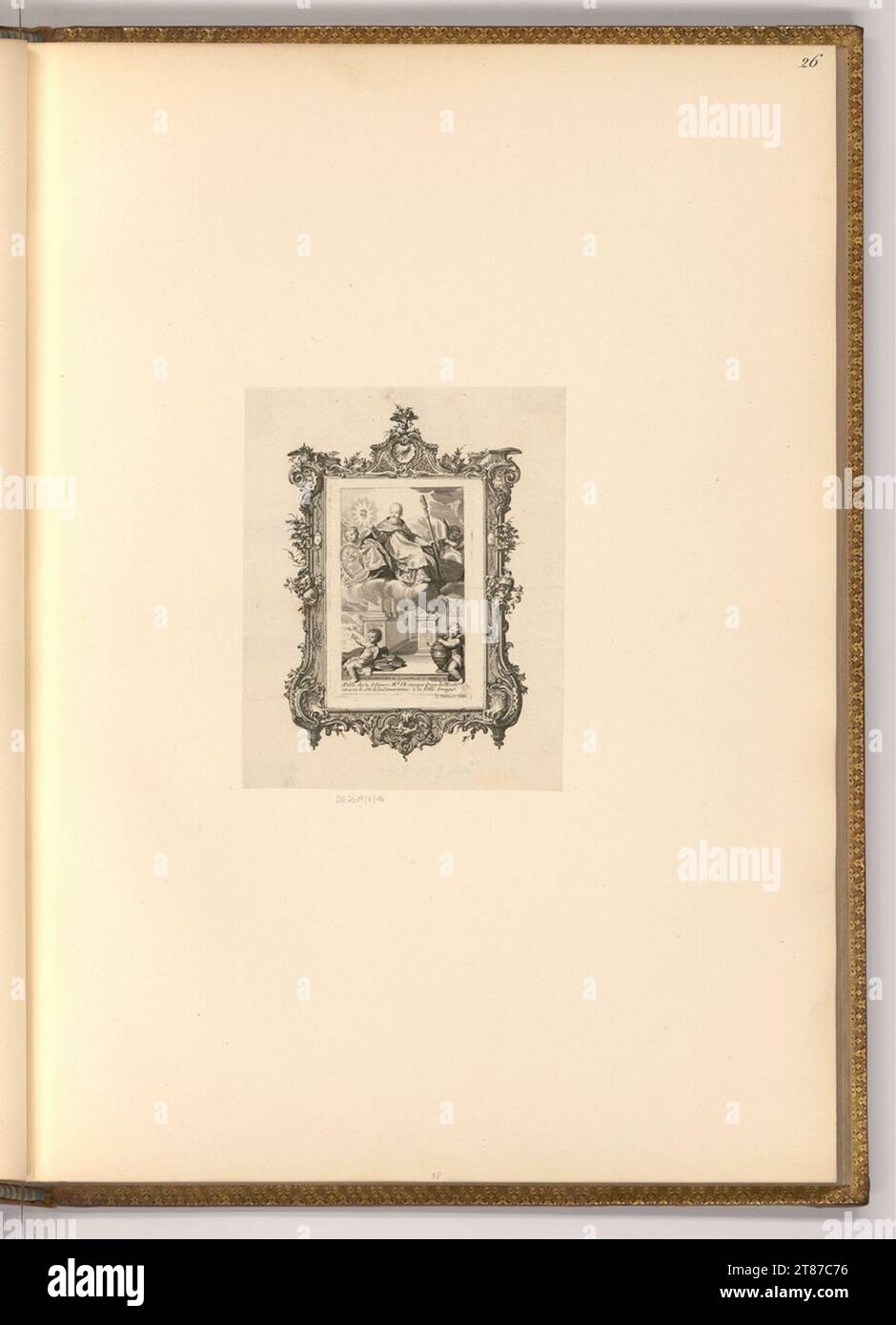 Gerard Edelinck (Engraver) Saint of angels surrounded on cloud. Copper ...