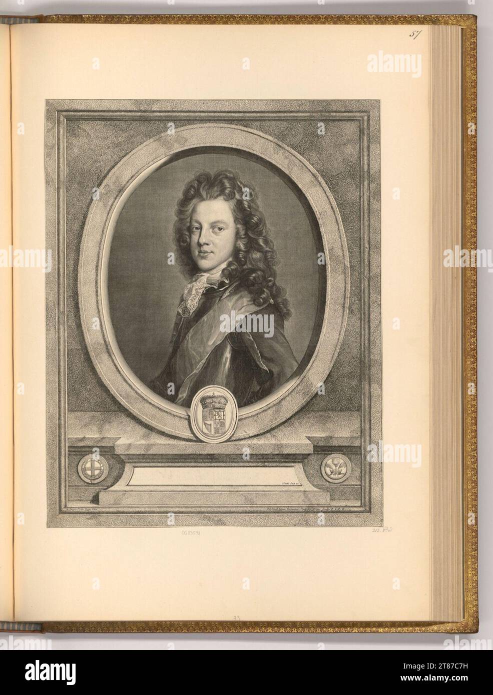 Gerard Edelinck (Engraver) Portrait James Francis Edward Stuart. Copper ...