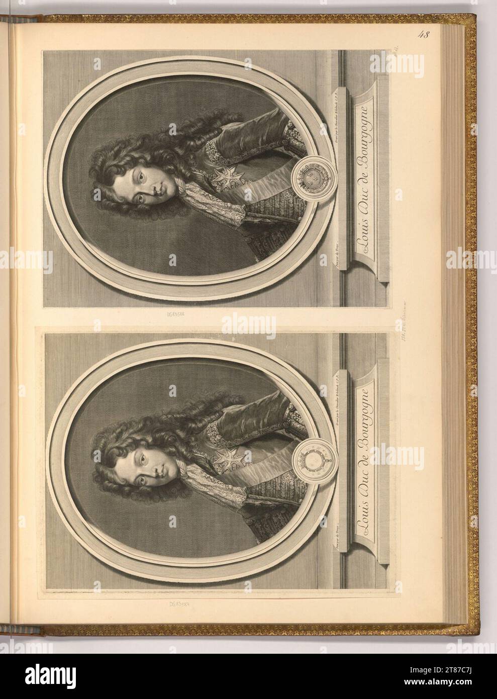 Gerard Edelinck (Engraver) Portrait Louis XIV .. Copper engraving print ...