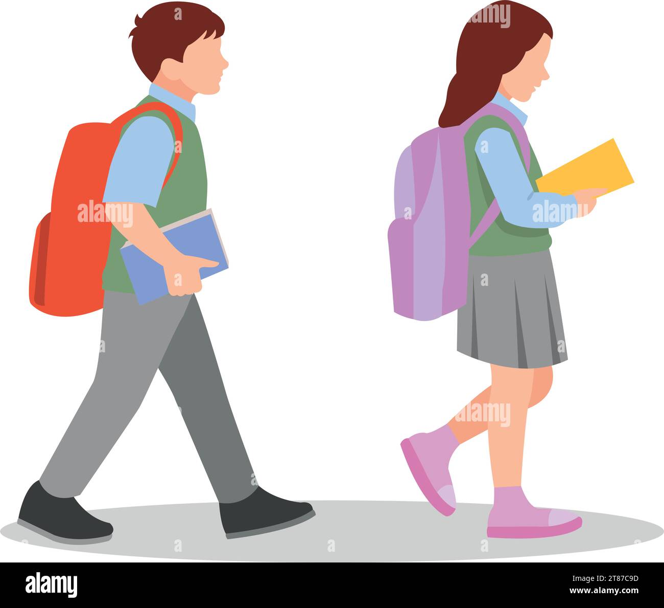vector illustration of students in different postures Stock Vector ...