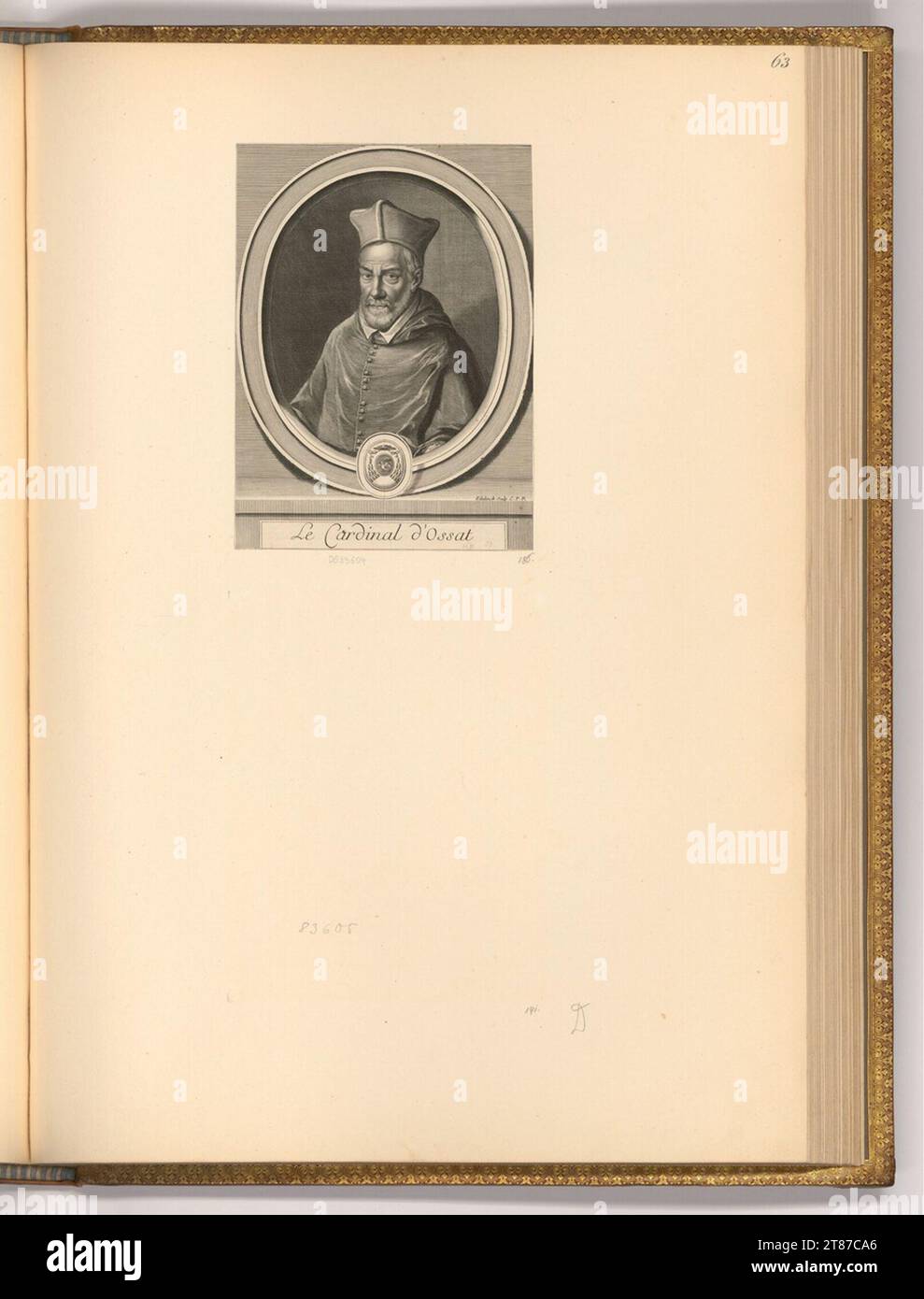 Gerard Edelinck (Engraver) Portrait Cardinal Arnaud d'Ossat. Copper ...