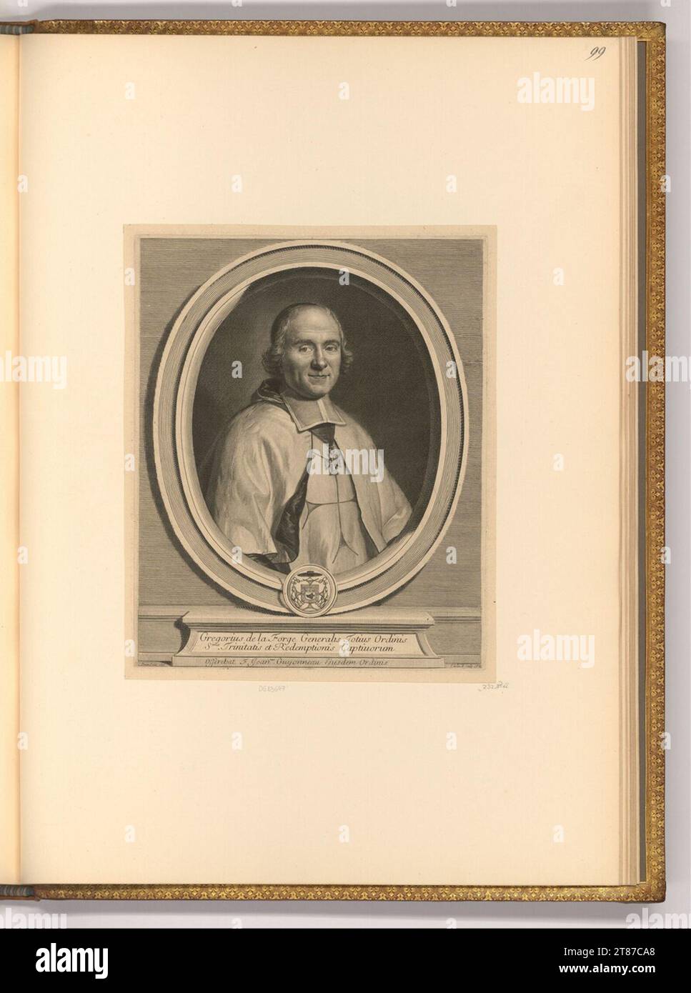 Gerard Edelinck (Engraver) Porträt Grégoire de la forge. Copper ...