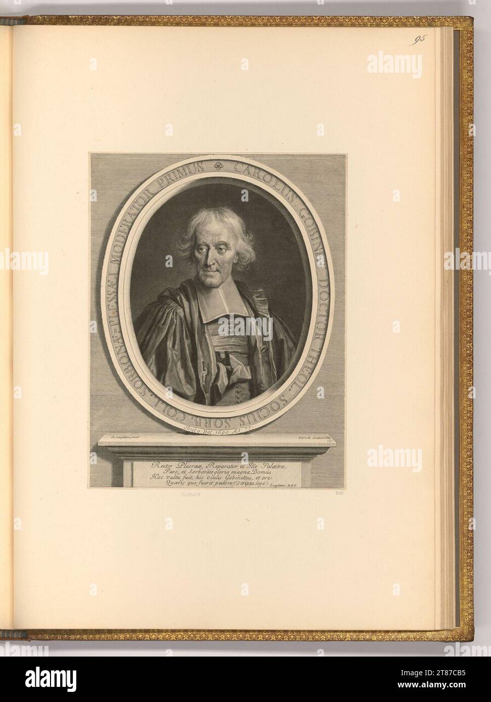 Gerard Edelinck (Engraver) Portrait Charles gobinet. Copper engraving ...