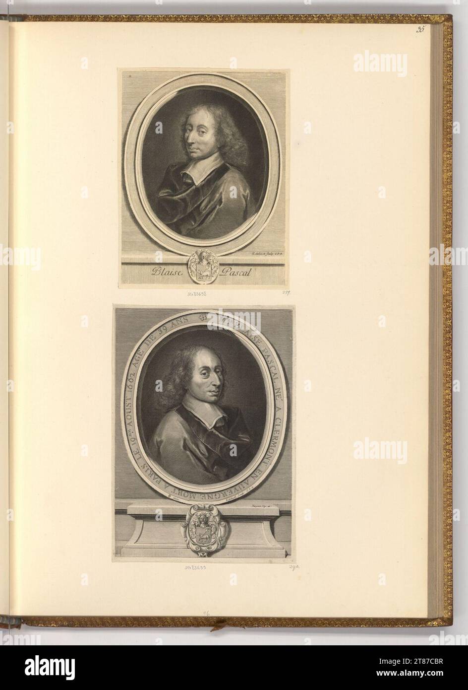 Gerard Edelinck (Engraver) Portrait Blaise Pascal. Copper engraving ...