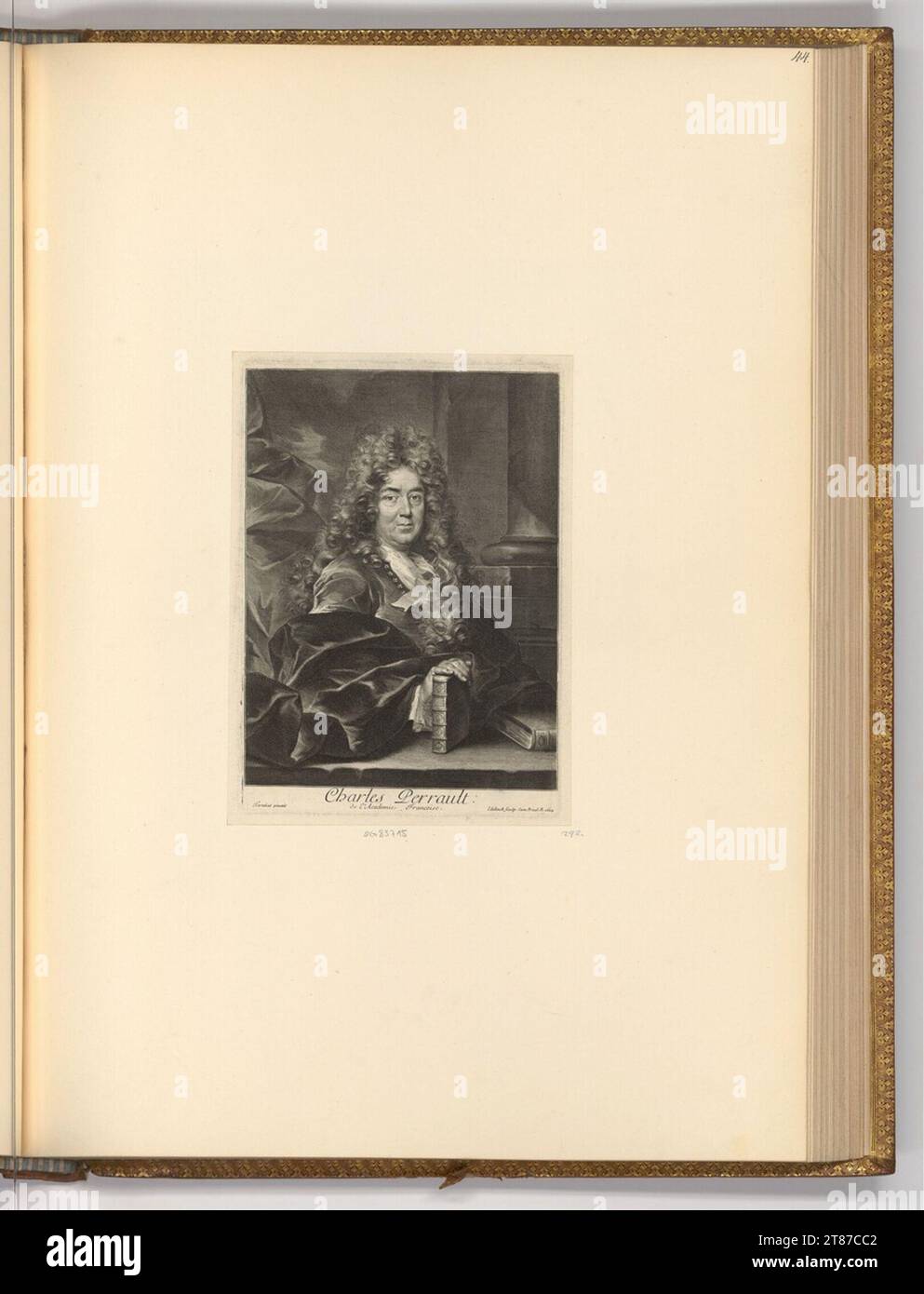 Gerard Edelinck (Engraver) Portrait Charles Perrault. Copper engraving ...