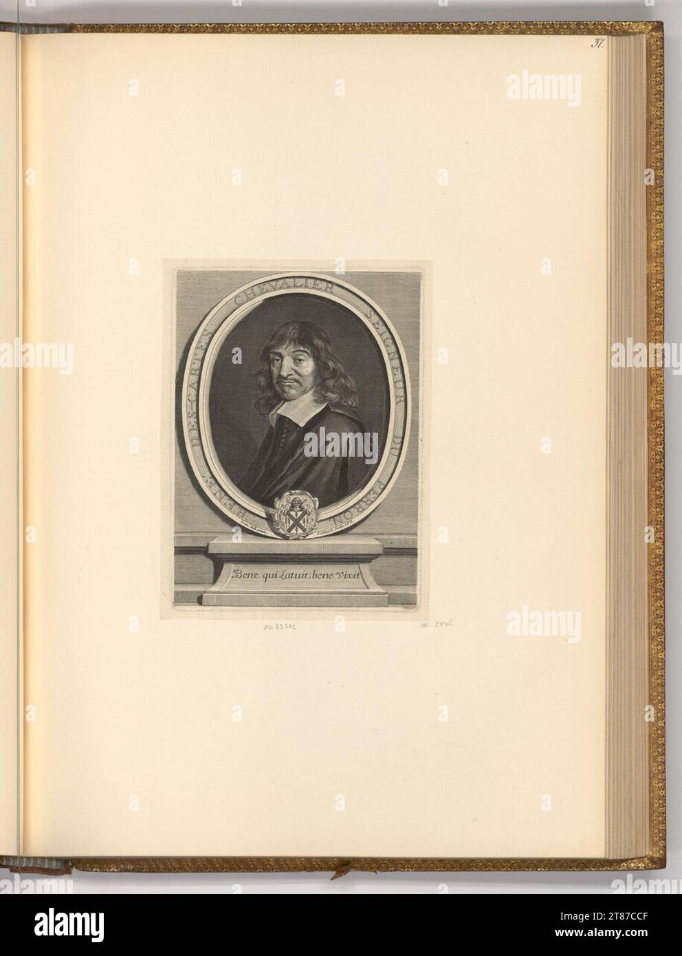 Gerard Edelinck (Engraver) Portrait René Descartes. Copper engraving ...