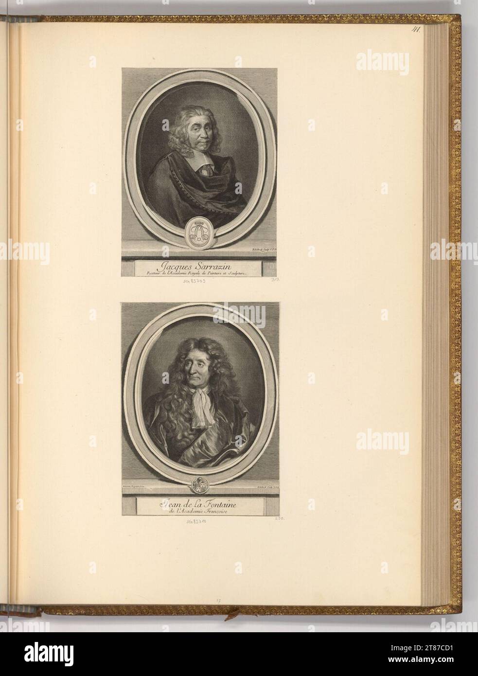 Gerard Edelinck (Engraver) Porträt Jacques Sarazin; Jean de La Fontaine ...