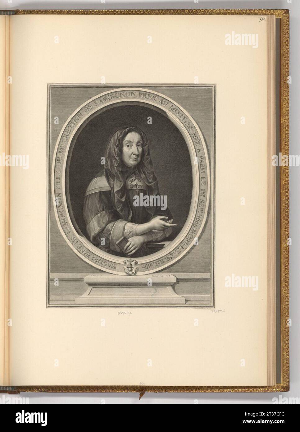 Gerard Edelinck (Engraver) Porträt Madeleine de Lamoignon. Copper ...