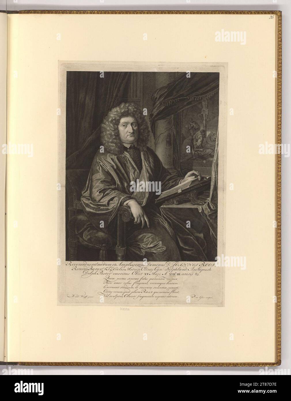 Pieter van Gunst (Engraver) Portrait Johannes Roos. Copper engraving ...