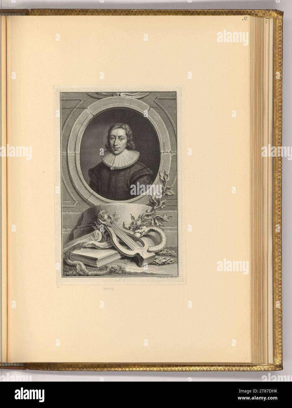 Jacob Houbraken (Engraver) Portrait John Milton. Copper engraving ...