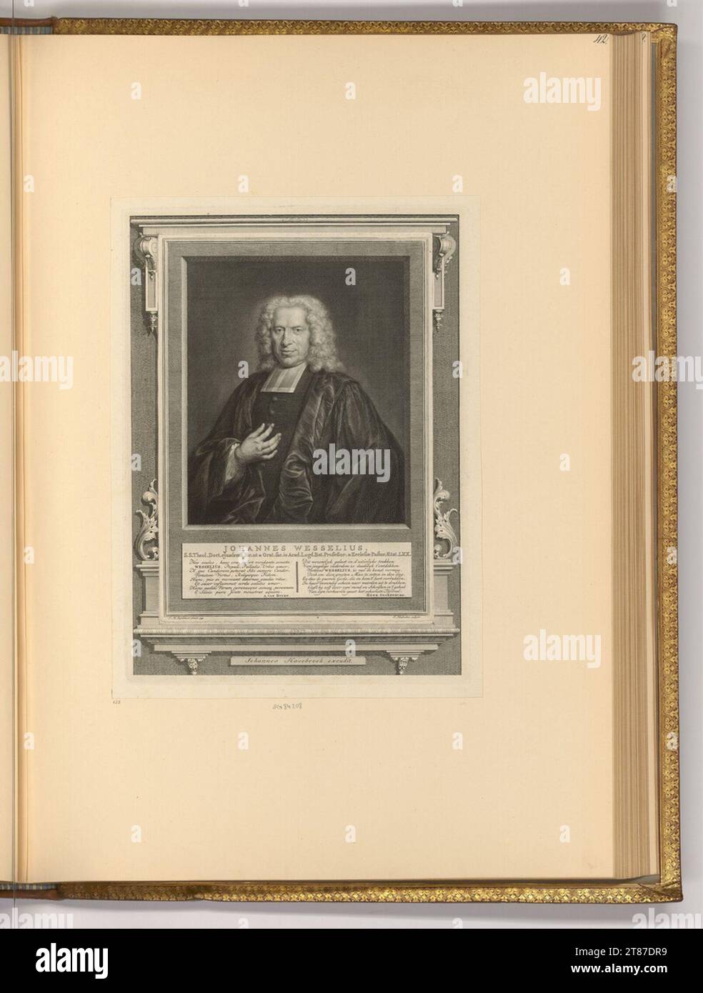 Jacob Houbraken (Engraver) Portrait Johannes Wessel. Copper engraving ...