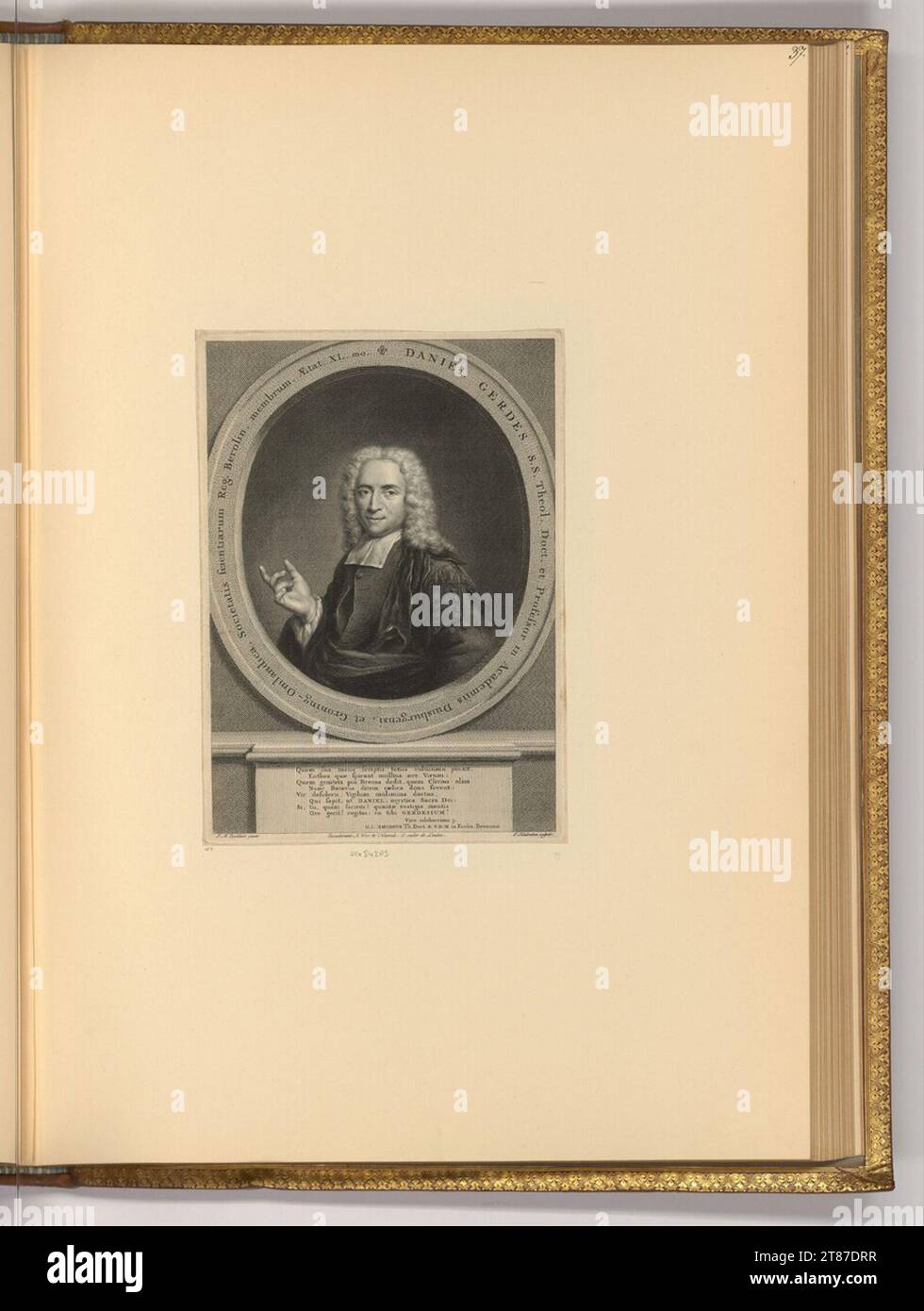 Jacob Houbraken (Engraver) Portrait Daniel Gerdes. Copper engraving ...
