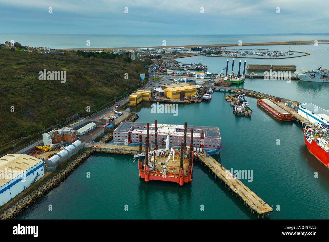 Portland, Dorset, UK. 18th November 2023. General view from the air of ...