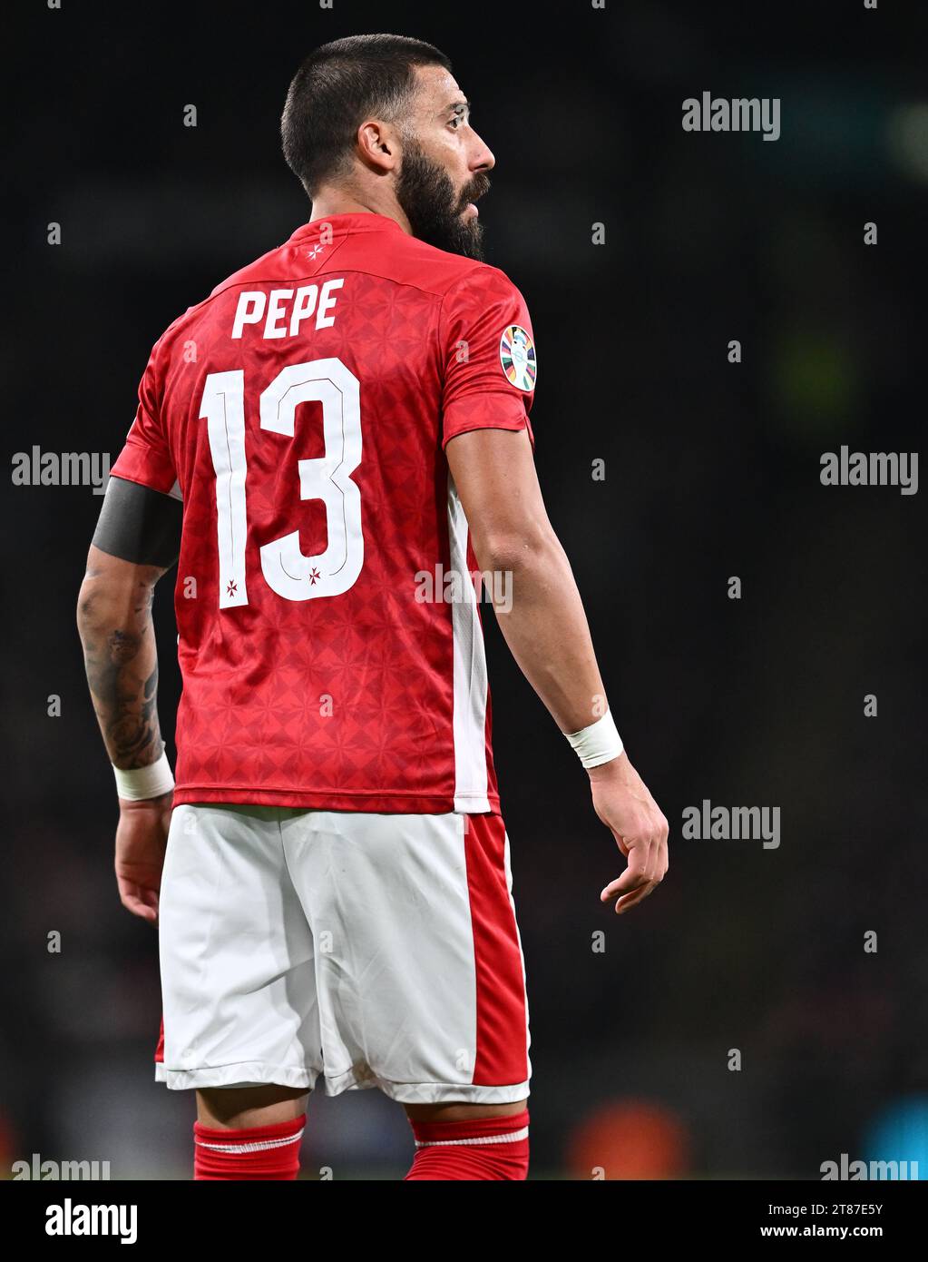 LONDON, ENGLAND - November 17: Enrico Pepe of Malta during the UEFA ...