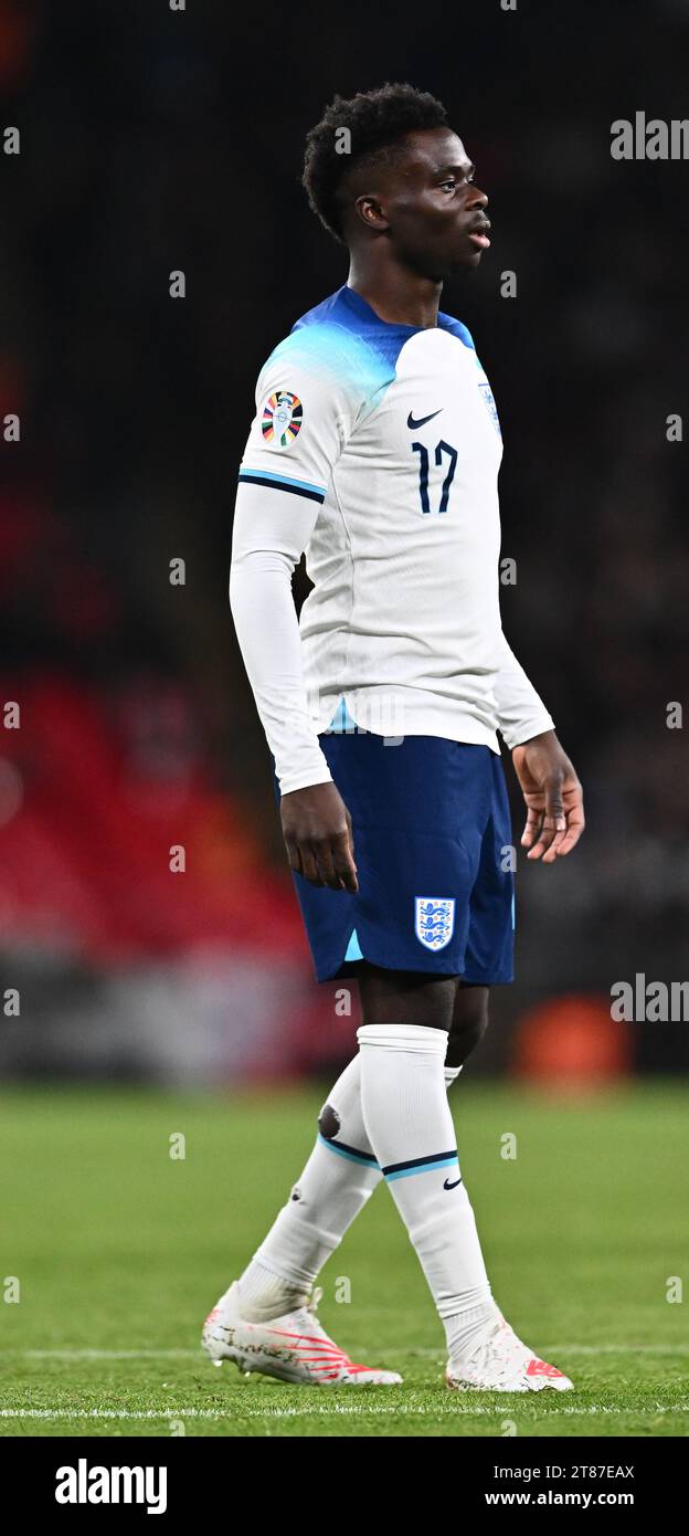 LONDON, ENGLAND - November 17: Bukayo Saka of England during the UEFA ...