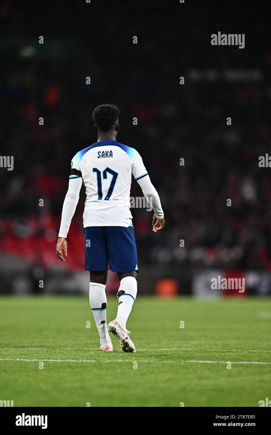 LONDON, ENGLAND - November 17: Bukayo Saka of England during the UEFA ...