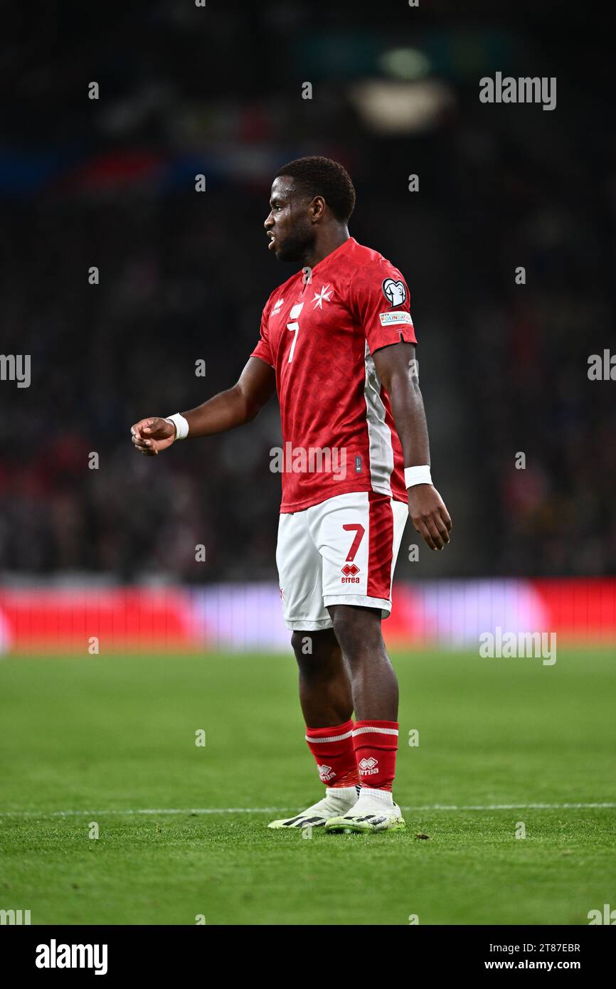 LONDON, ENGLAND - November 17: Joseph Essien Mbong of Malta during the ...