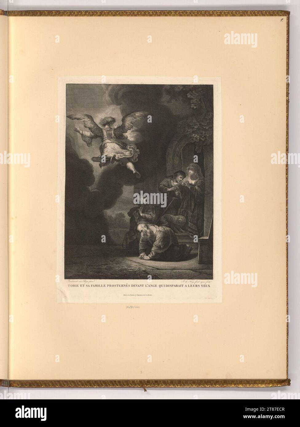 Jan Pieter de Frey (Engraver) The Archangel Raphael leaves the family ...