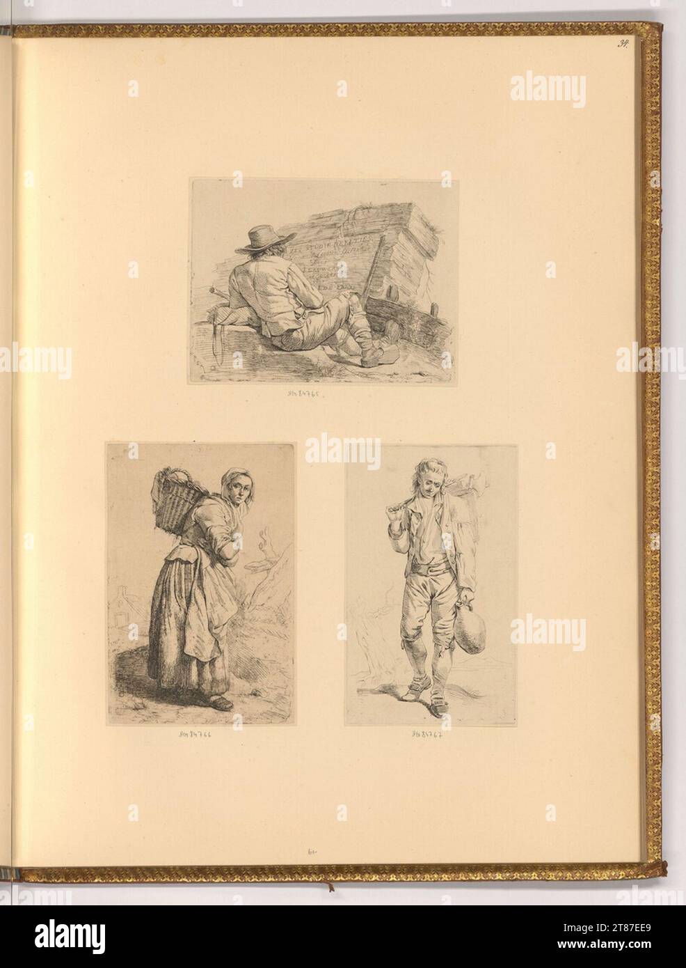 Jan Pieter de Frey (Engraver) Farmer figures. etching 1790-1834 , 1790/ ...