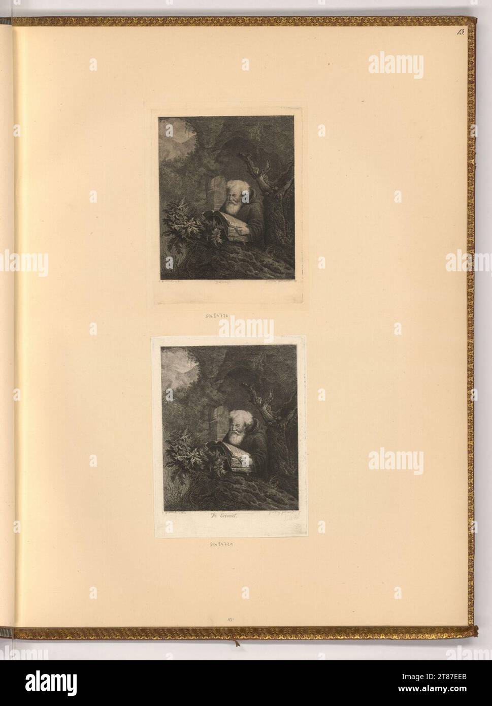 Jan Pieter de Frey (Engraver) The hermit. etching 1796 , 1796 Stock ...