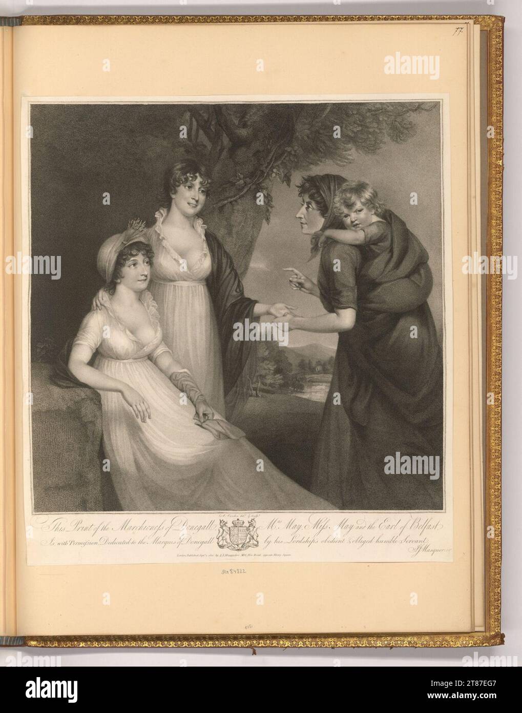 Antoine Cardon (Engraver) Group portrait with three women. Etching ...