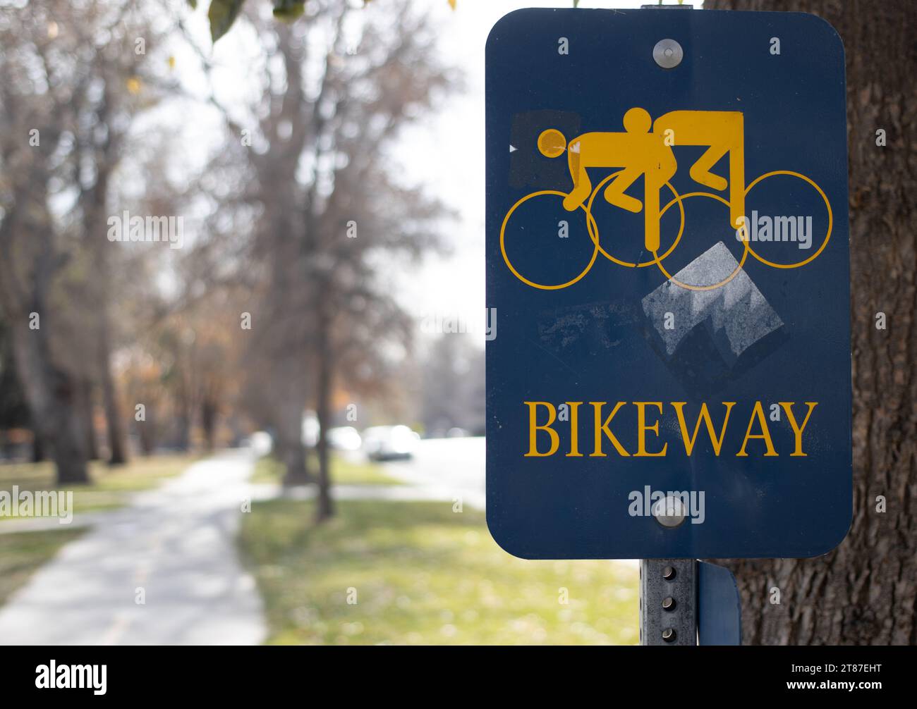 Bikeway in colorado on a college campus Stock Photo - Alamy