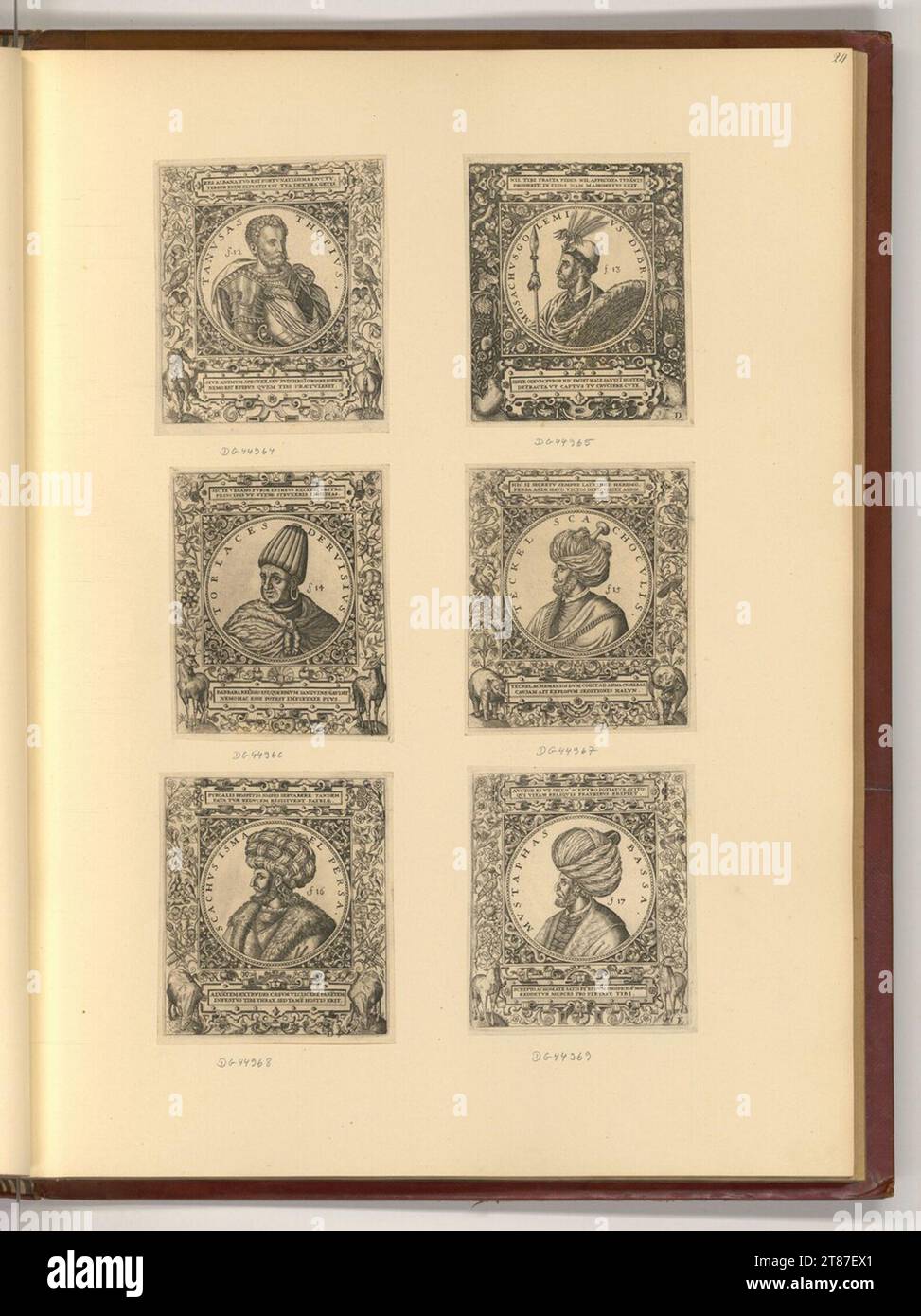 Theodor de Bry (Engraver) Various portrait busts in ornamental frames ...