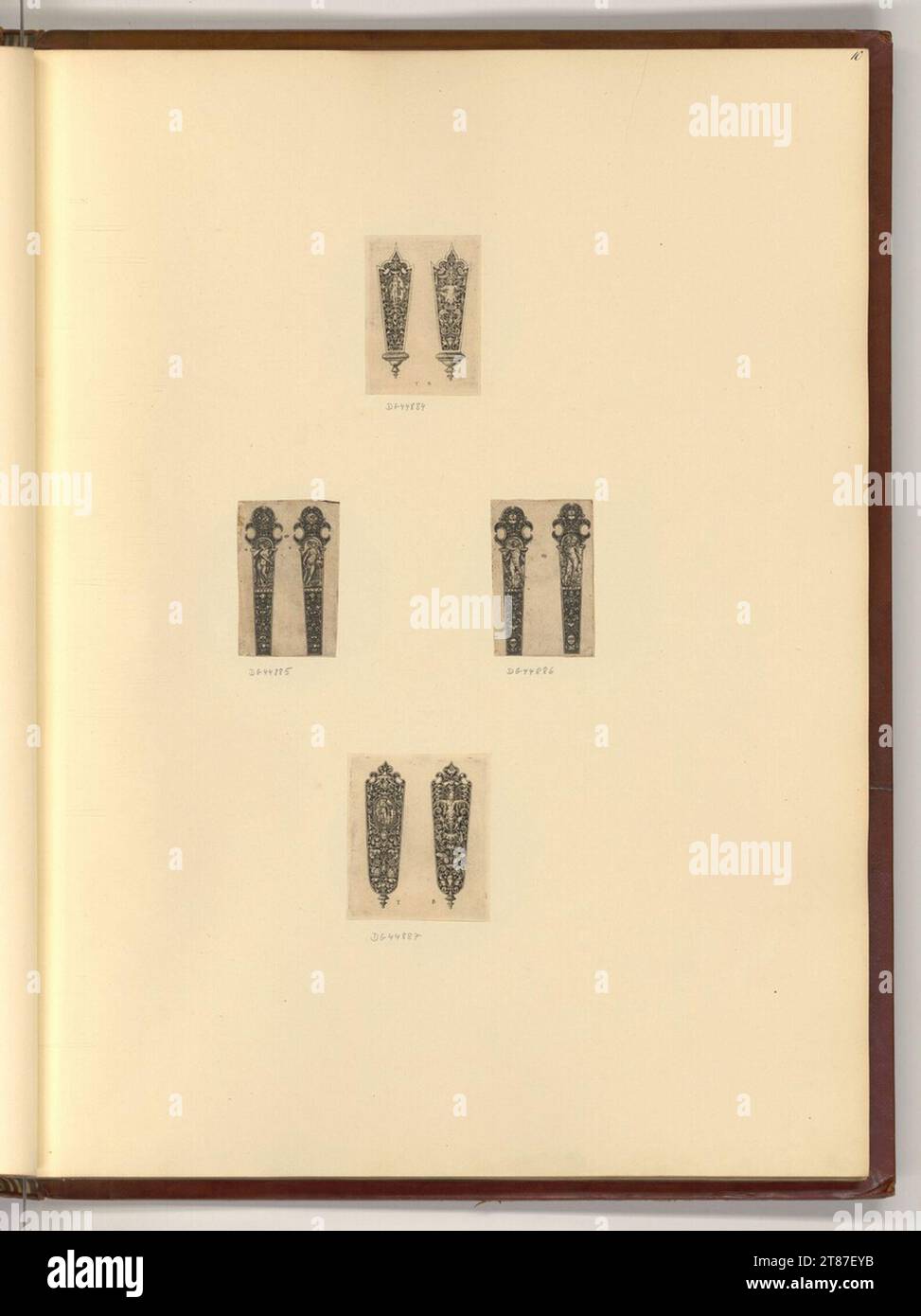 Theodor de Bry (Engraver) Designs for knife handles. Copper engraving ...
