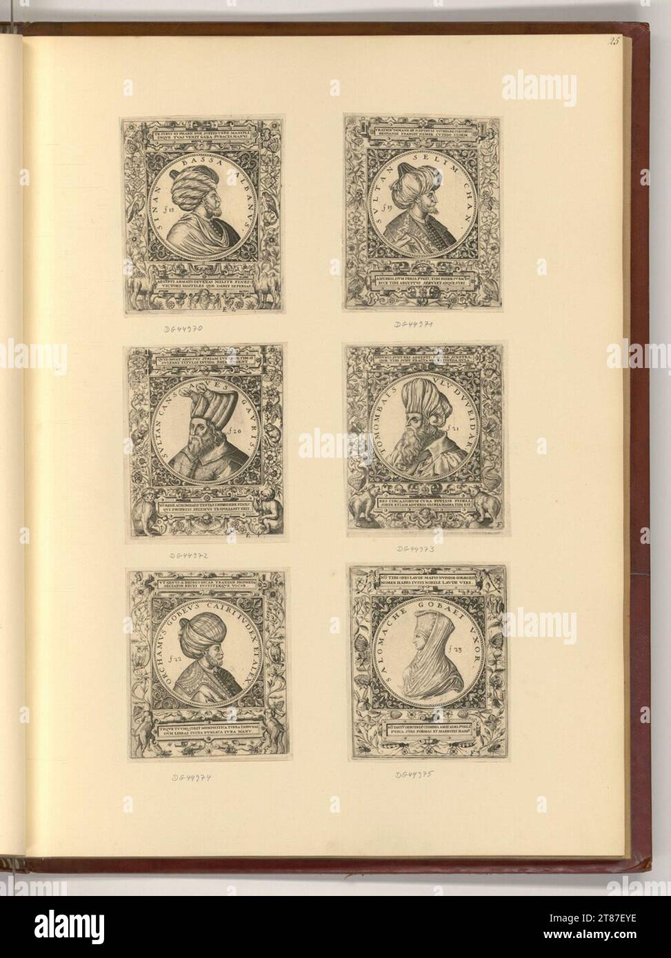 Theodor de Bry (Engraver) Various portrait busts in ornamental frames ...