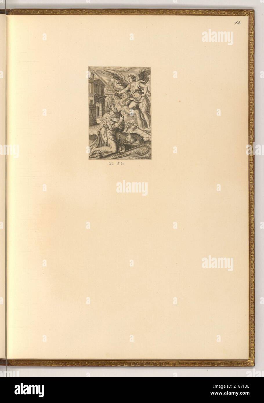 Hans Collaert d. Ä. David sees the revenge angel in Jerusalem. Copper ...